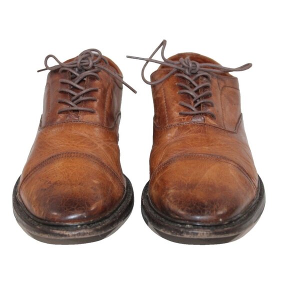 Frye | Shoes | Frye Tobacco Brown Leather Paul Bal Lace Up Cap Toe ...